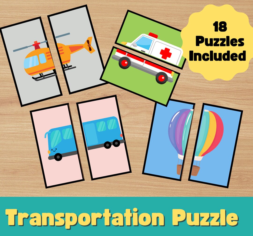 Toddler to Pre-k Matching Puzzle Game Cars Trains Educational Printable ...