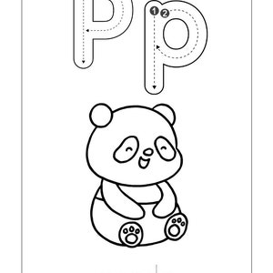 Kids' Alphabet Animal Coloring Book Digital Download Traceable Letters ...