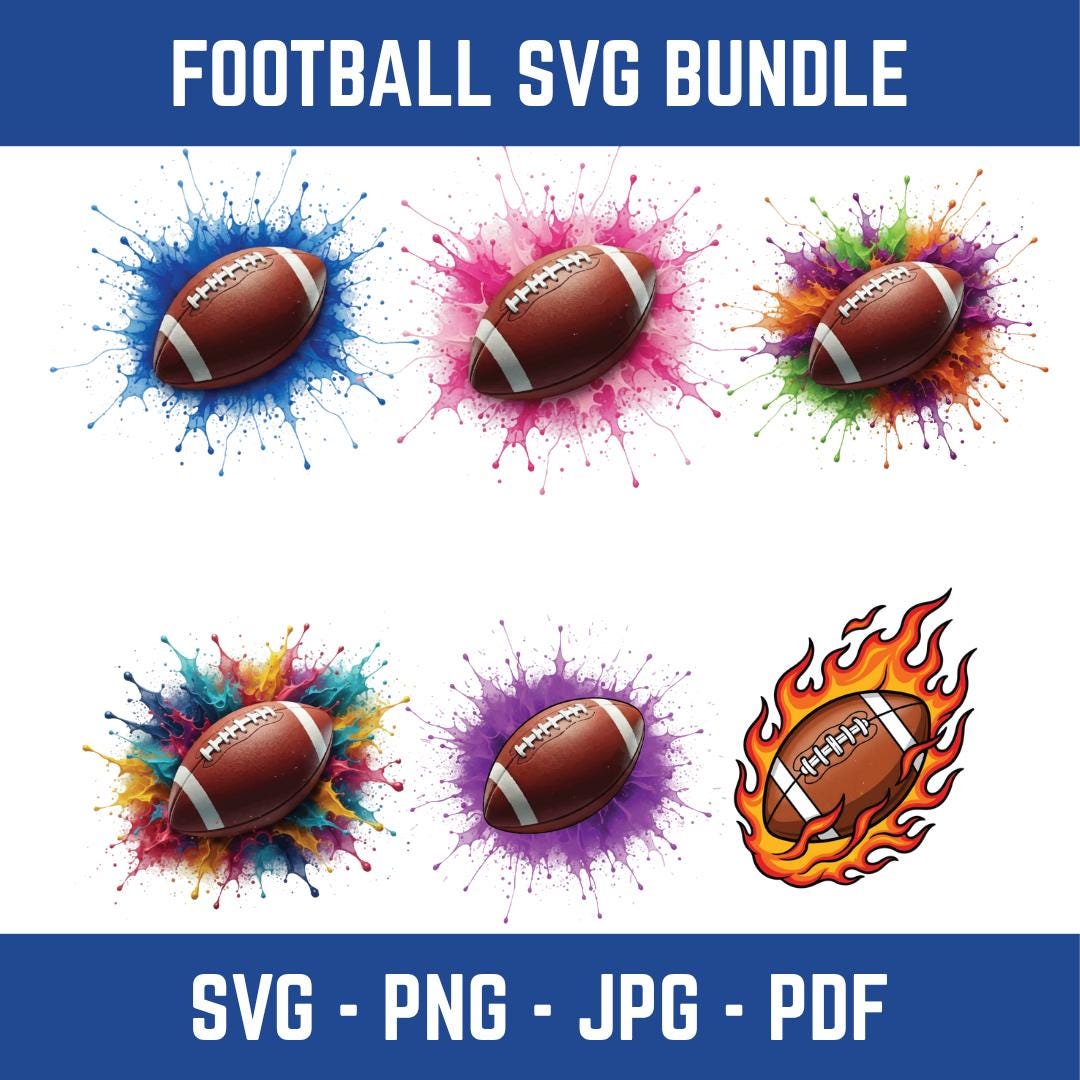 Watercolor Football Clipart Bundle: Sports PNG Set (instant Download ...