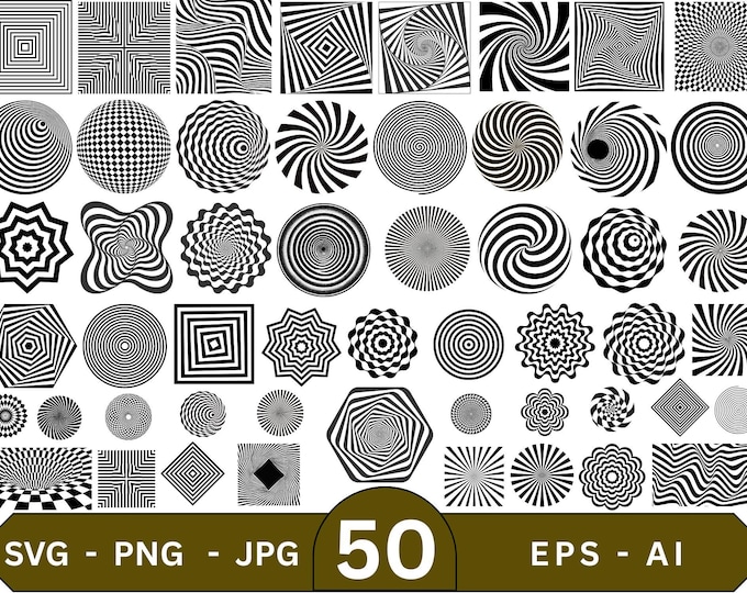 Optical Illusion Svg Bundle, Hypnosis Spiral Svg, Geometric Pattern ...