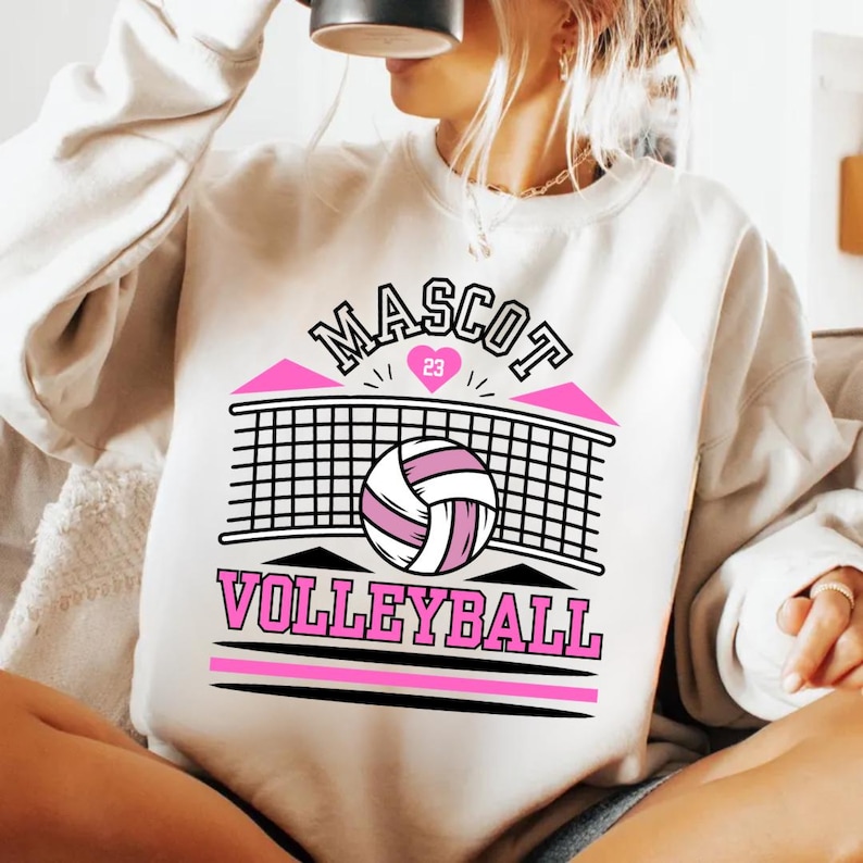 Volleyball Team Design Template: Customizable Mascot SVG (digital ...