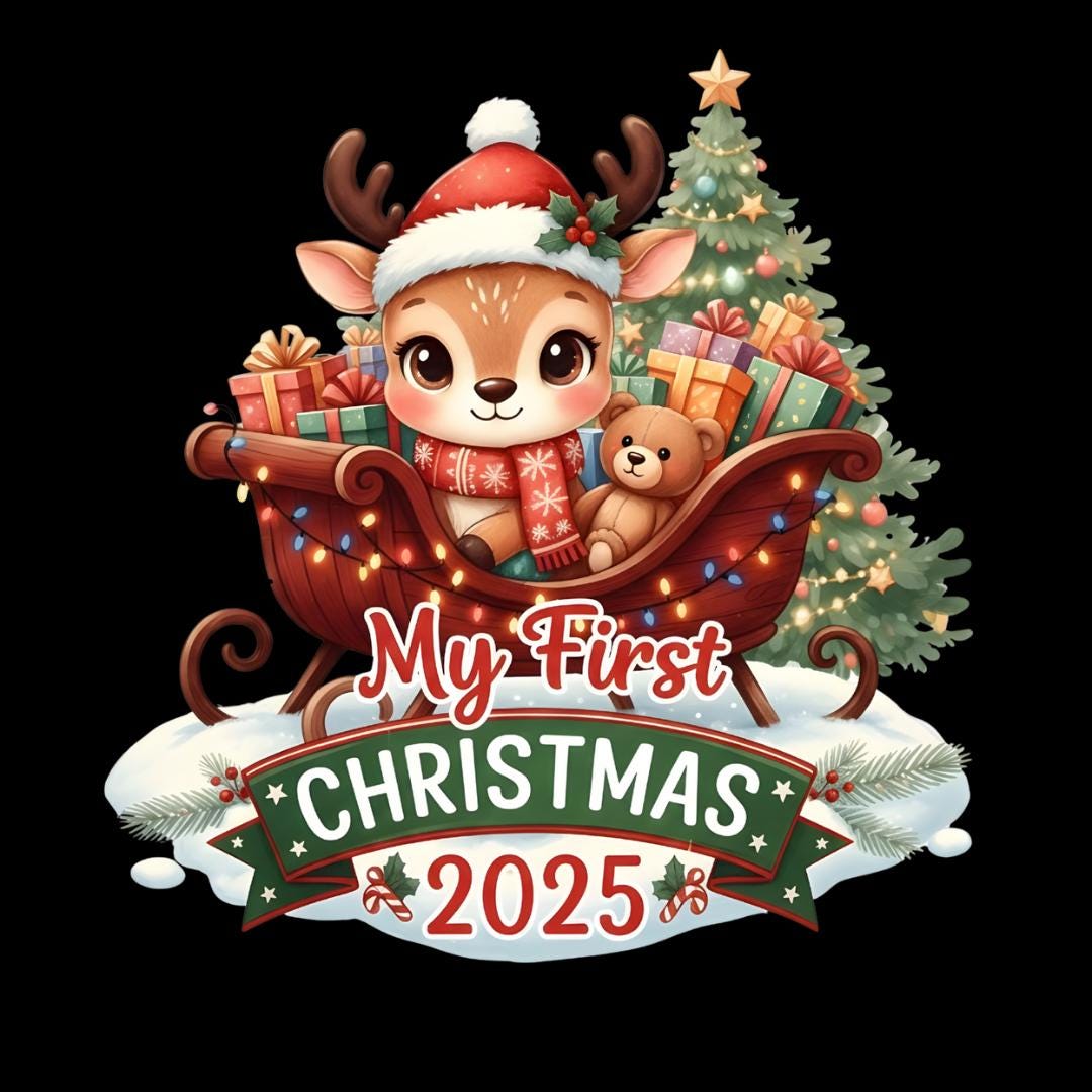 Baby's First Christmas Clipart Bundle, Holiday PNG, SVG, JPG (digital ...