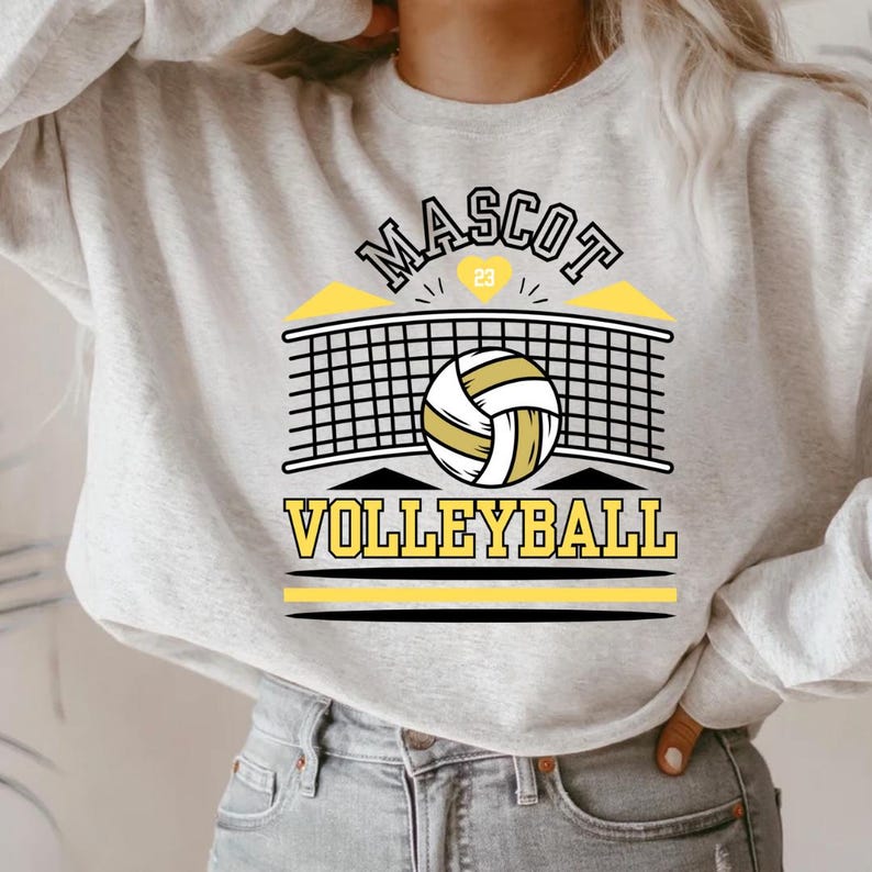Volleyball Team Design Template: Customizable Mascot SVG (digital ...