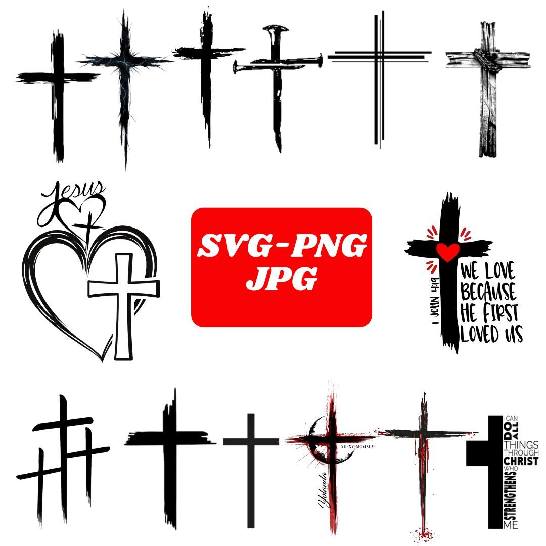 Grunge Cross SVG Bundle: Christian Graphic Designs (digital Files) - Etsy