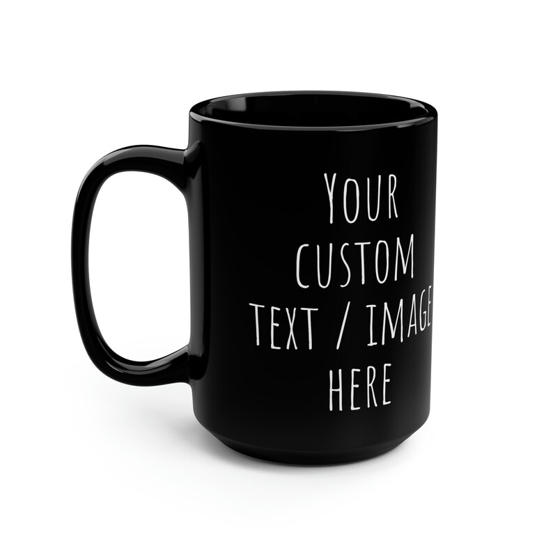 Customizable Coffee Black Mug Custom Logo Coffee Mugs Design - Etsy