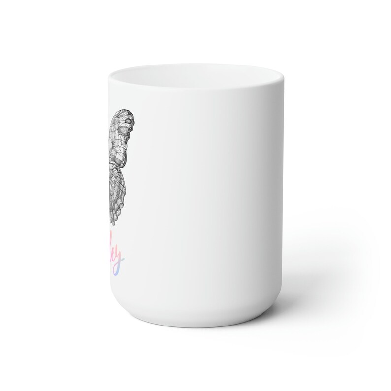 Personalized Butterfly Mug | Black & White Line Art, Gift for Her - Etsy
