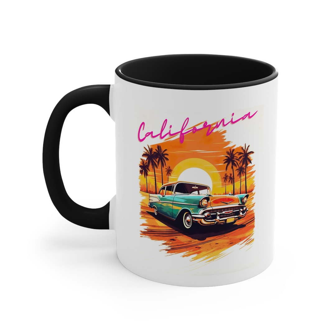 Best Coffee Mug With Classic Car Graphic in California, Totally Rad ...