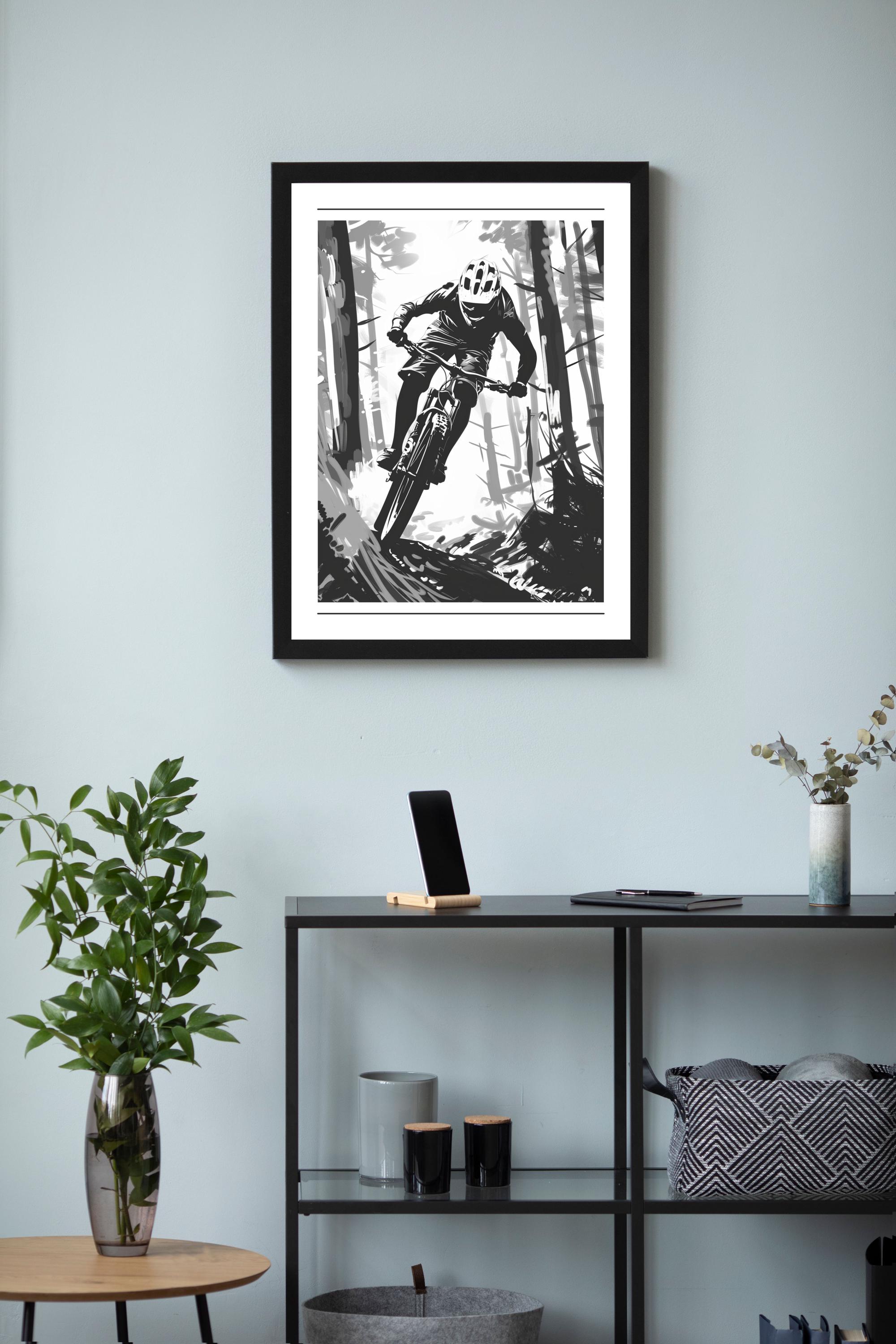 Mountain Biker Printable Poster, Minimalist Bike Poster, MTB Poster ...