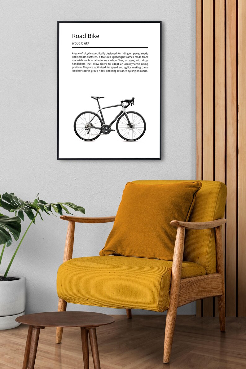 Road Bike Printable Poster, Minimalist Bike Poster, Cyclist Gift ...