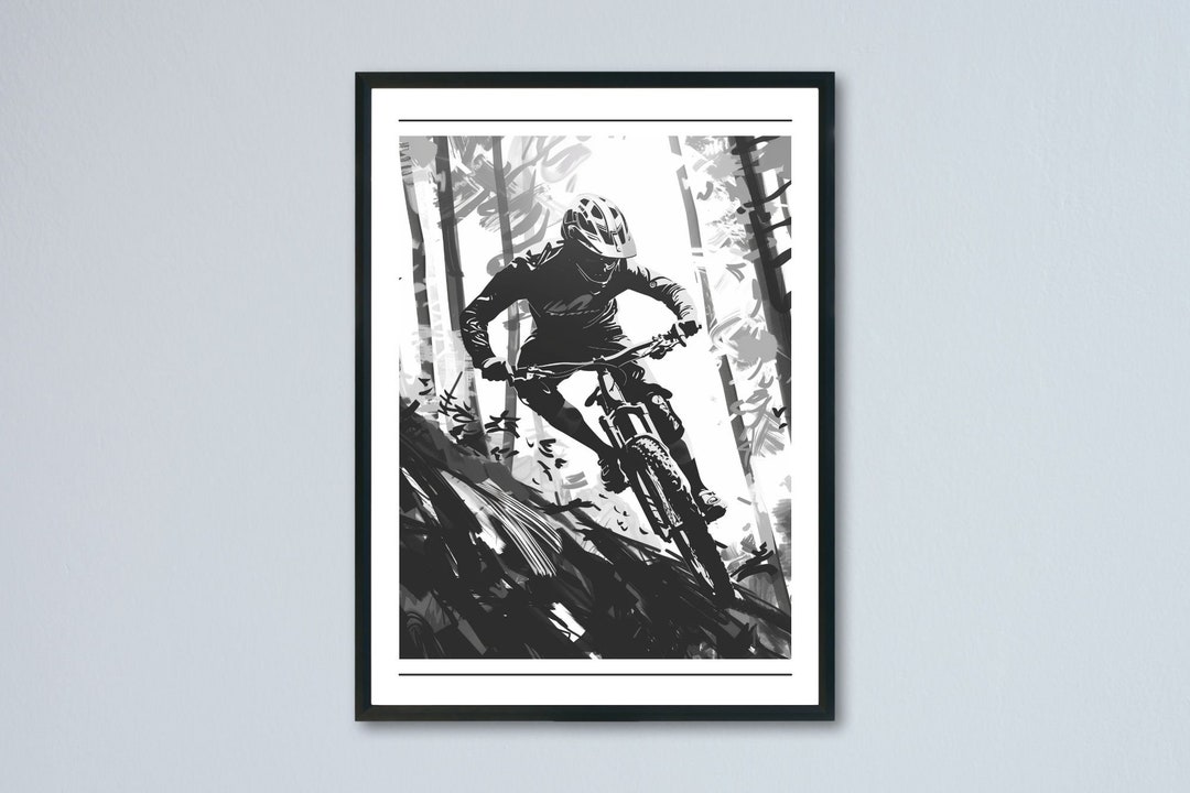 Mountain Biker Printable Poster, Minimalist Bike Poster, MTB Poster ...