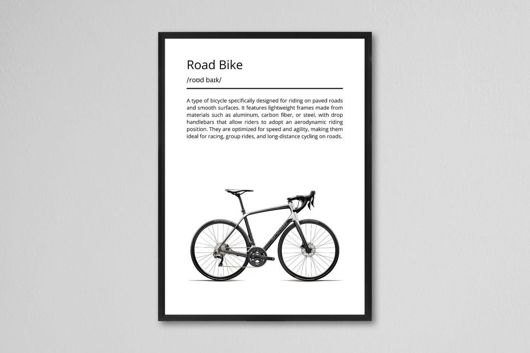 Road Bike Printable Poster, Minimalist Bike Poster, Cyclist Gift ...