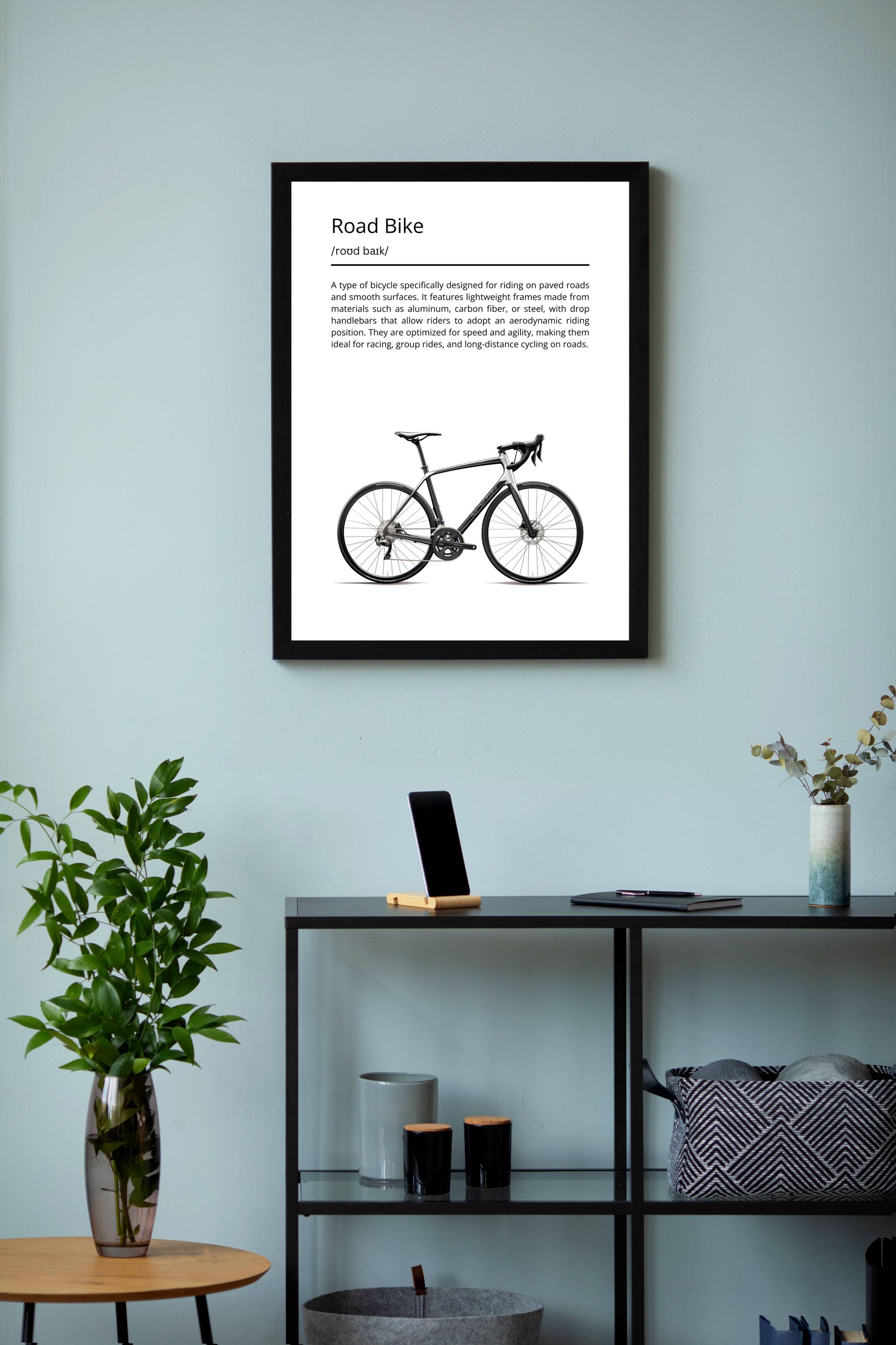 Road Bike Printable Poster, Minimalist Bike Poster, Cyclist Gift ...