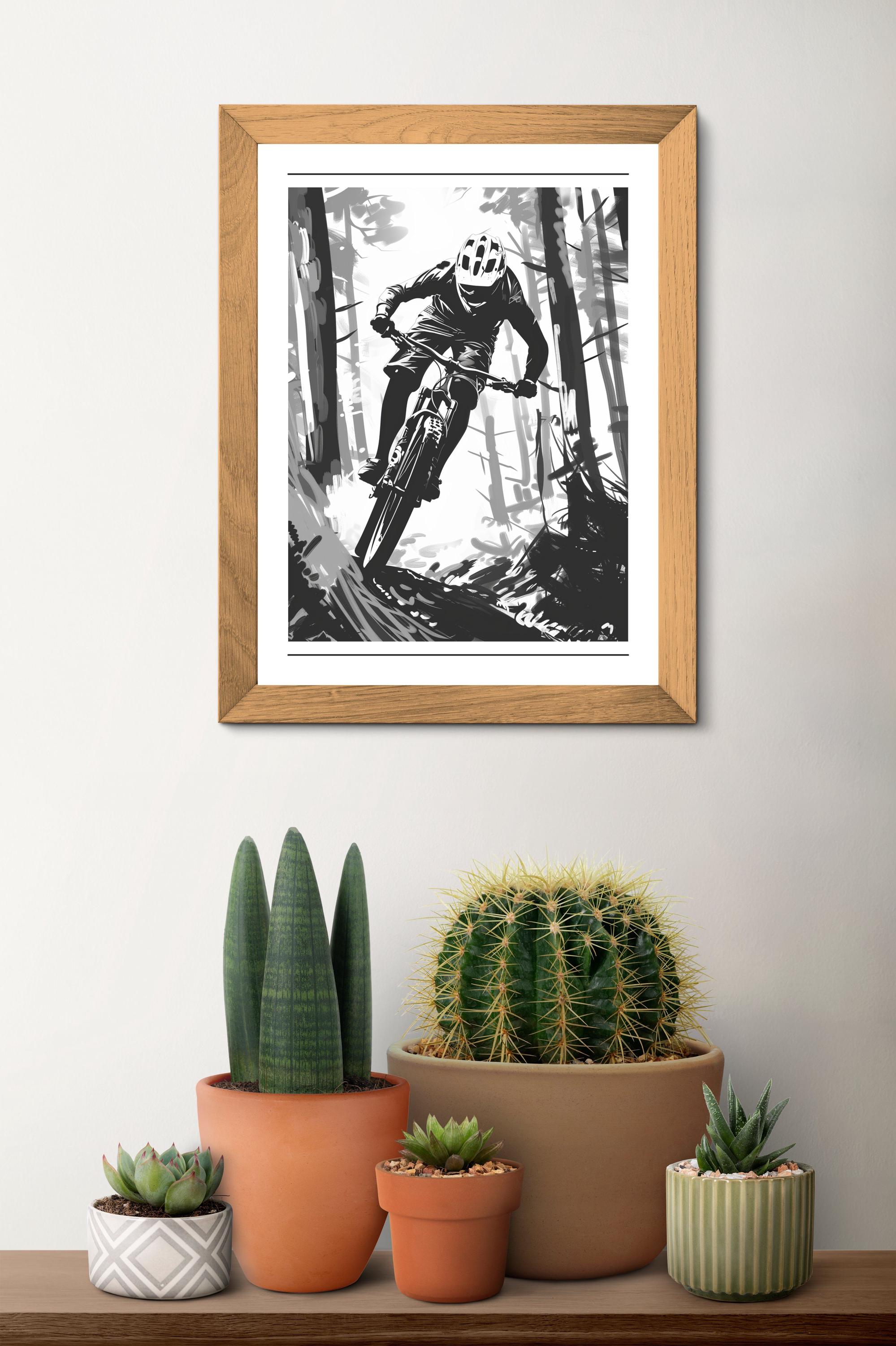 Mountain Biker Printable Poster, Minimalist Bike Poster, MTB Poster ...