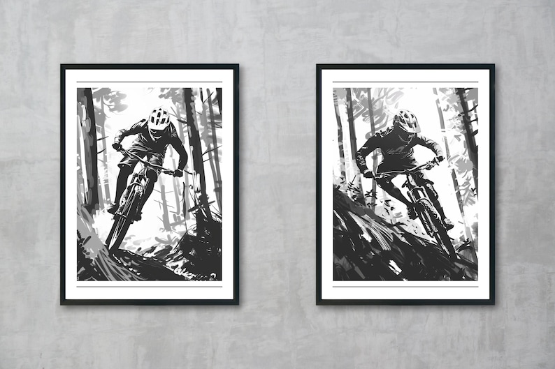 Mountain Biker Printable Poster, Minimalist Bike Poster, MTB Poster ...