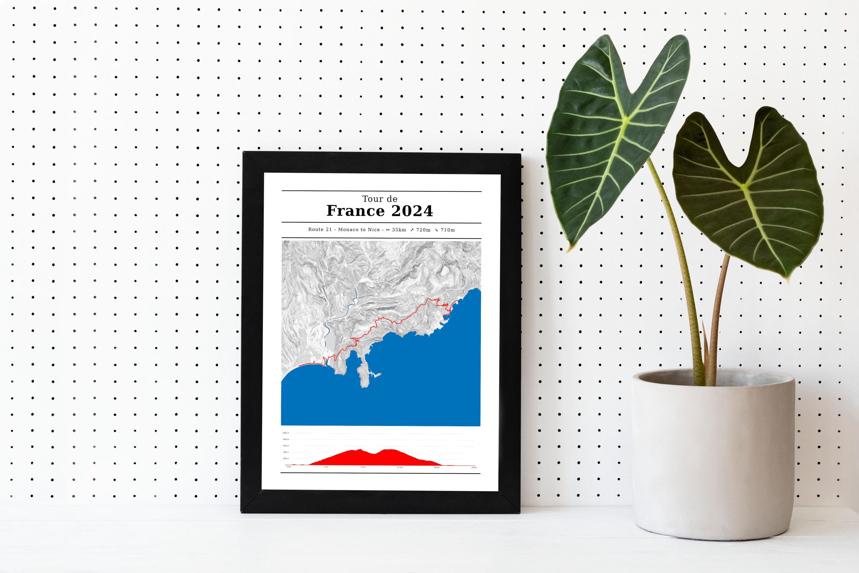 Tour De France Route Map 2024, Minimalist Bike Poster, Cyclist's Gift ...