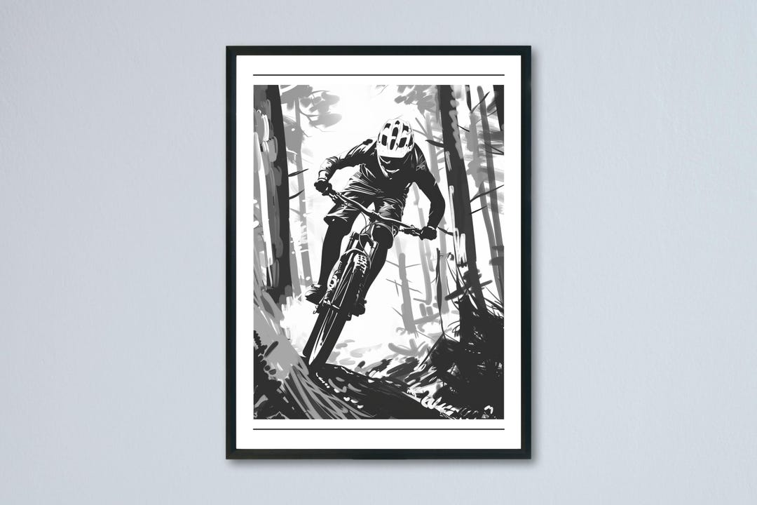 Mountain Biker Printable Poster, Minimalist Bike Poster, MTB Poster ...