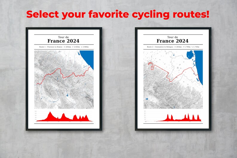 Tour de France Route Map 2024, Minimalist Bike Poster, Cyclist's Gift ...