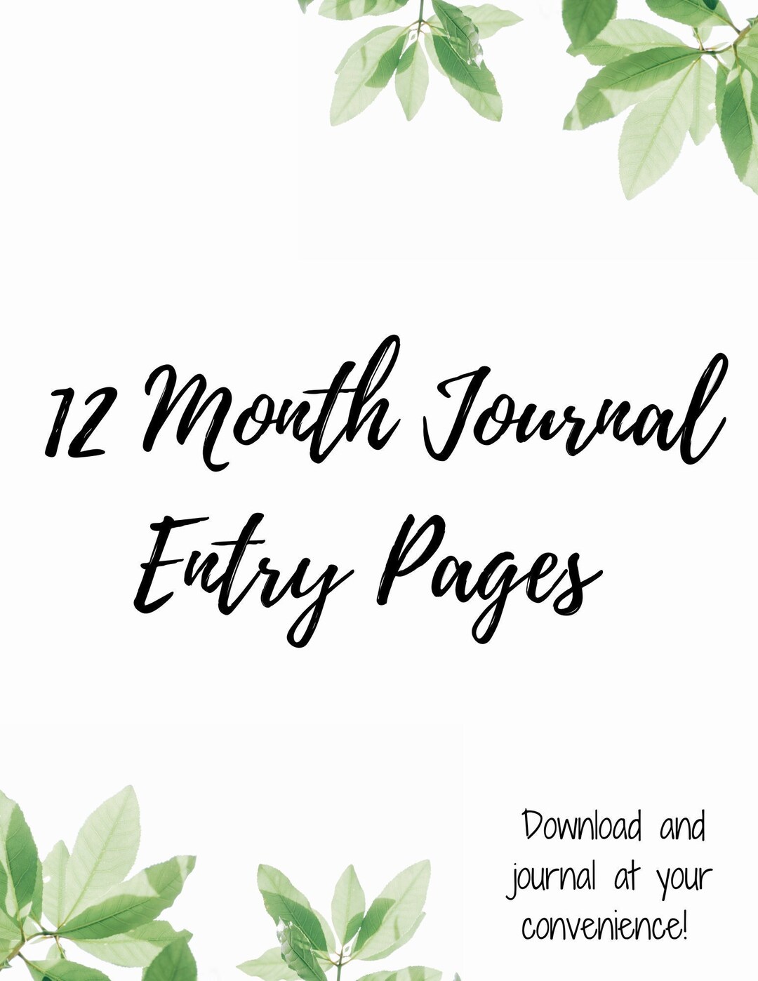 12 Month Journal Entry Downloads - Etsy