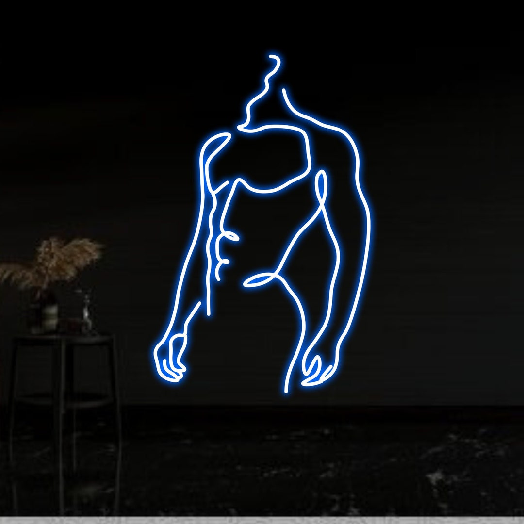 Man Gay Muscle Neon Sign, Man Neon Sign, Gym Man Neon Sign, Man Cave ...