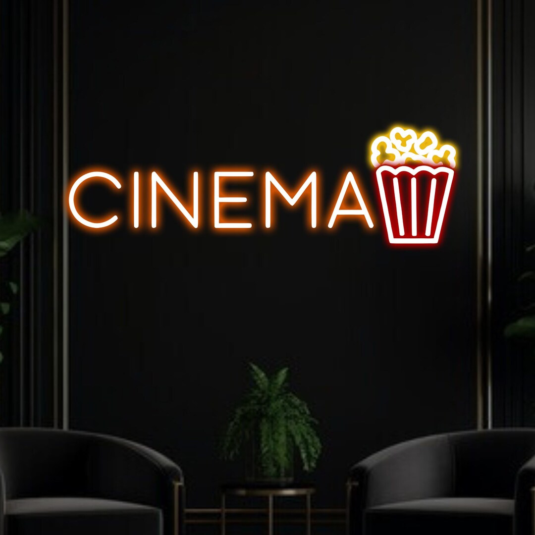 Popcorn Movie Cinema LED Neon Sign, Popcorn Neon Light, Popcorn Led ...
