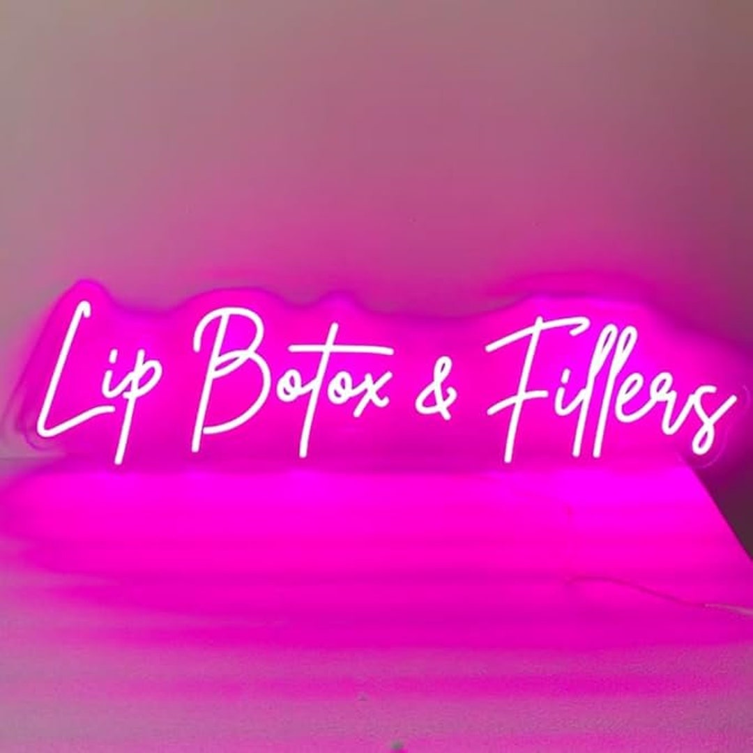 Lip Botox Fillers Neon Lights Signs, Botox Neon Sign, Med Spa Art Deco ...
