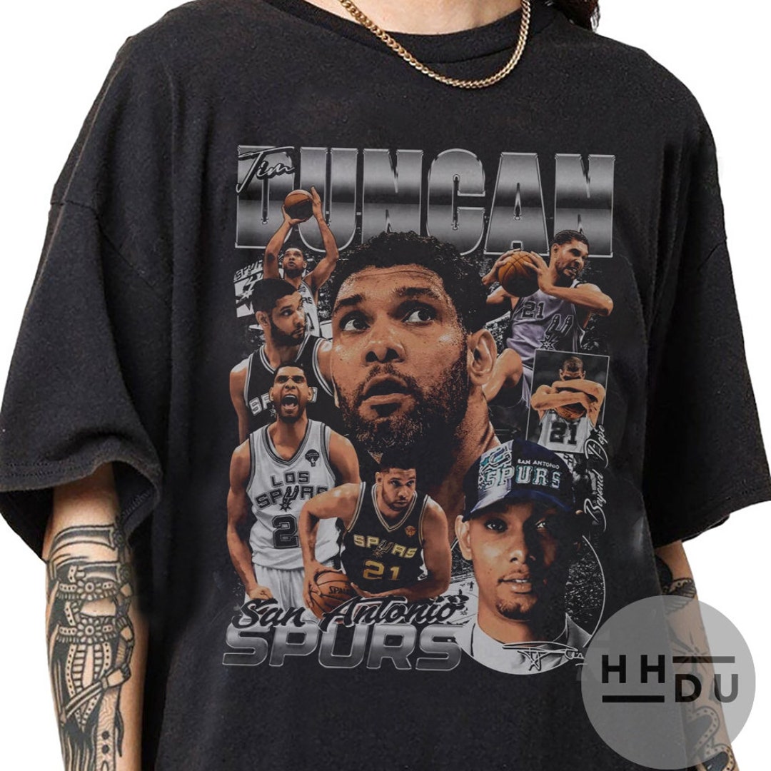 Tim Duncan 90s Vintage Bootleg Style T-shirt, Classic Retro Graphic ...