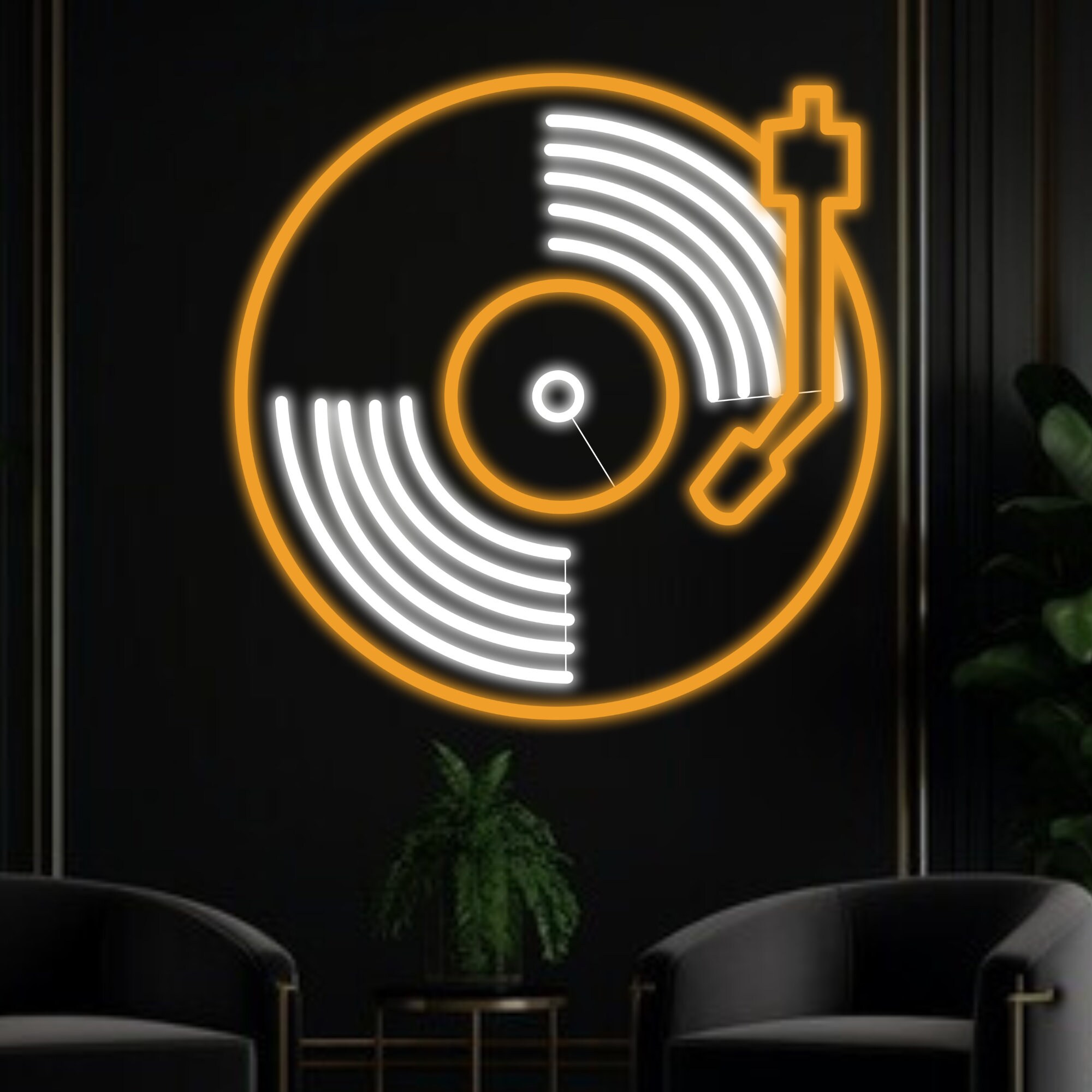 Vinyl Record Custom Live Music LED Neon Sign Neon Light Sign Bar ...