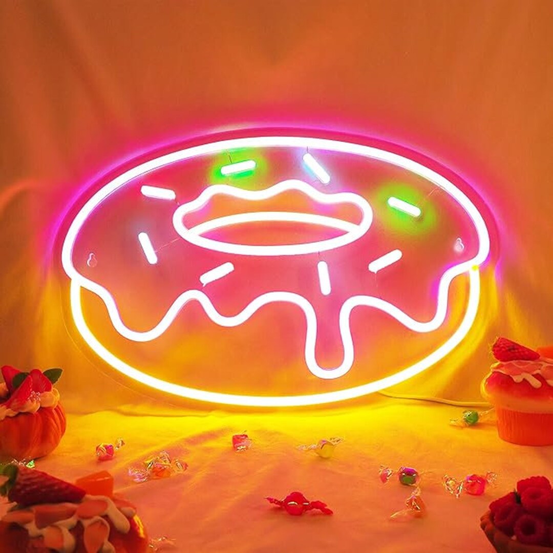 Donut Bakery Restaurant Open Neon Sign Donut LED Light Sign Deco Food ...