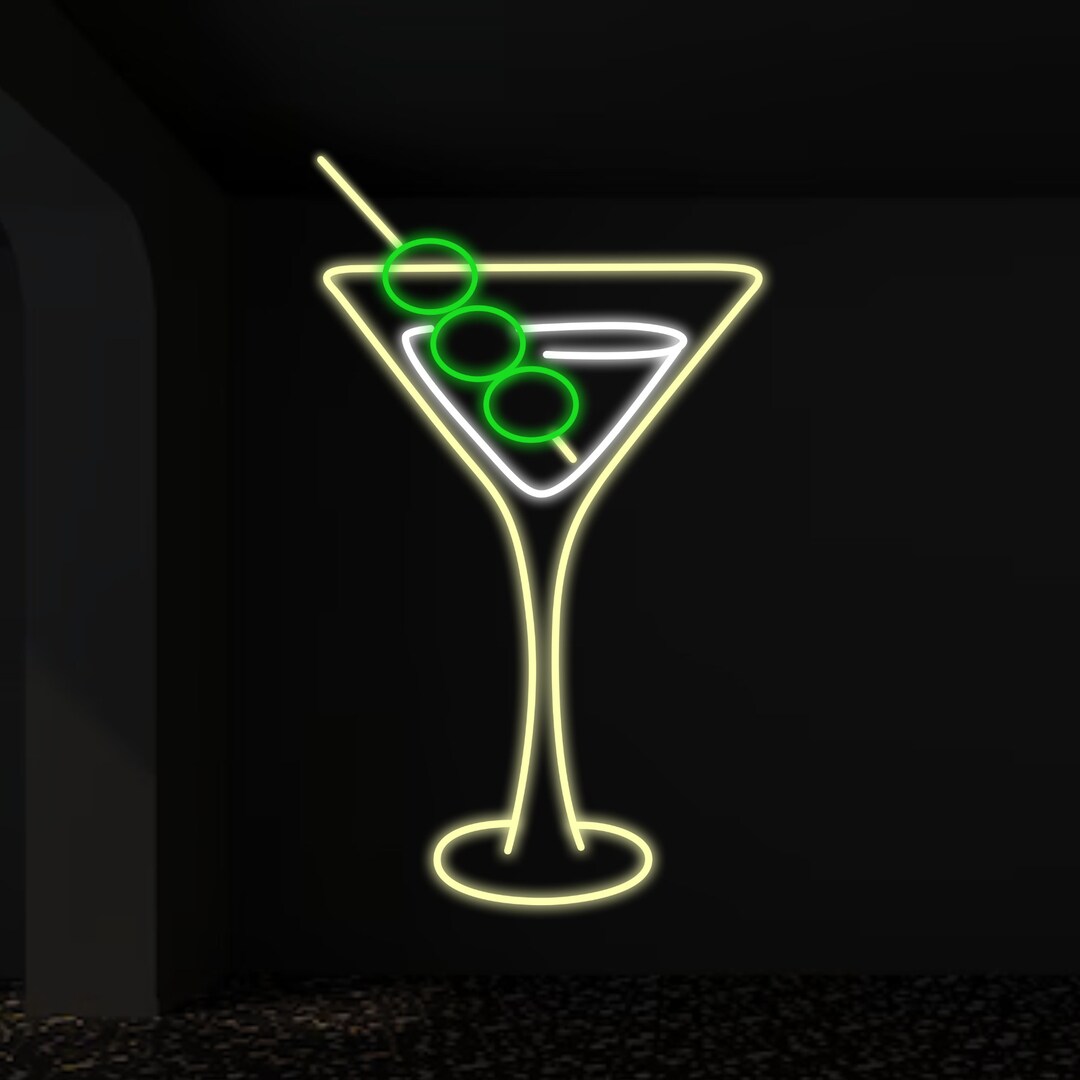 Martini Cup Neon Sign LED Light Martini LED Sign Restaurant Decor LED ...