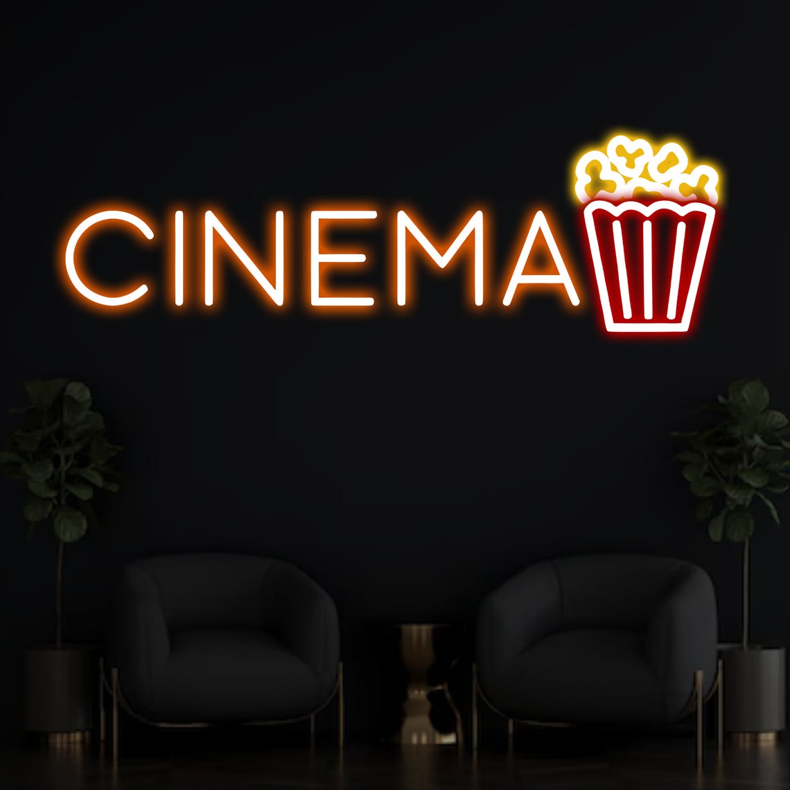 Popcorn Movie Cinema LED Neon Sign, Popcorn Neon Light, Popcorn Led ...