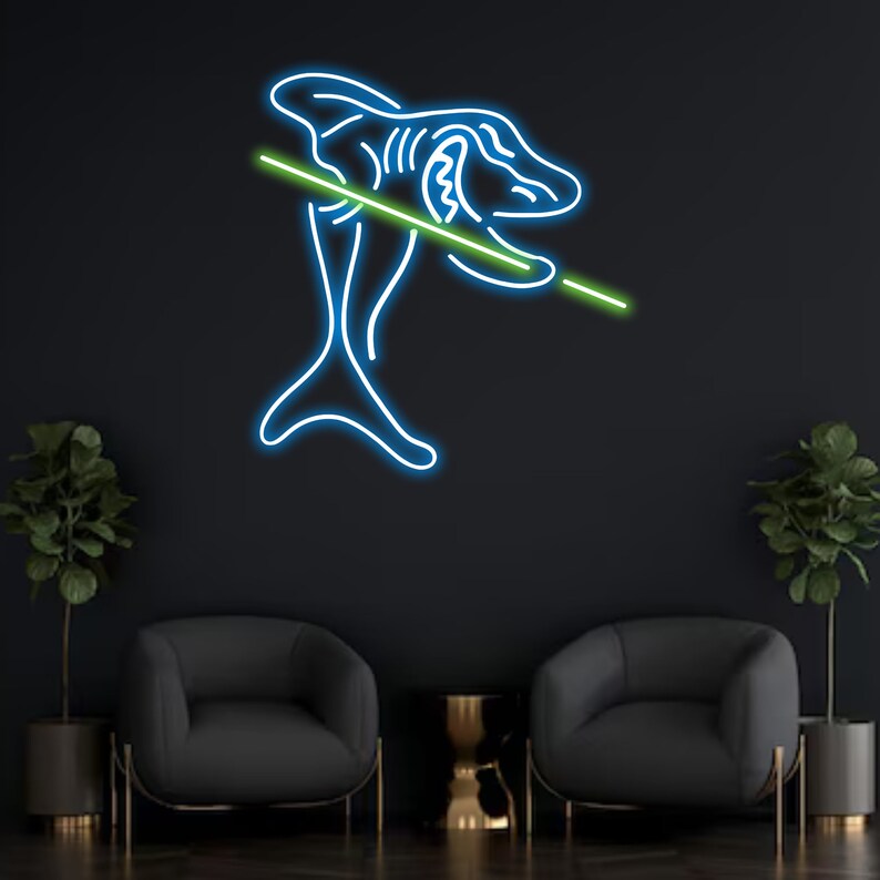 Shark Billiard Pool Hall LED Neon Sign, Pool Shark Led Sign, Billiards ...