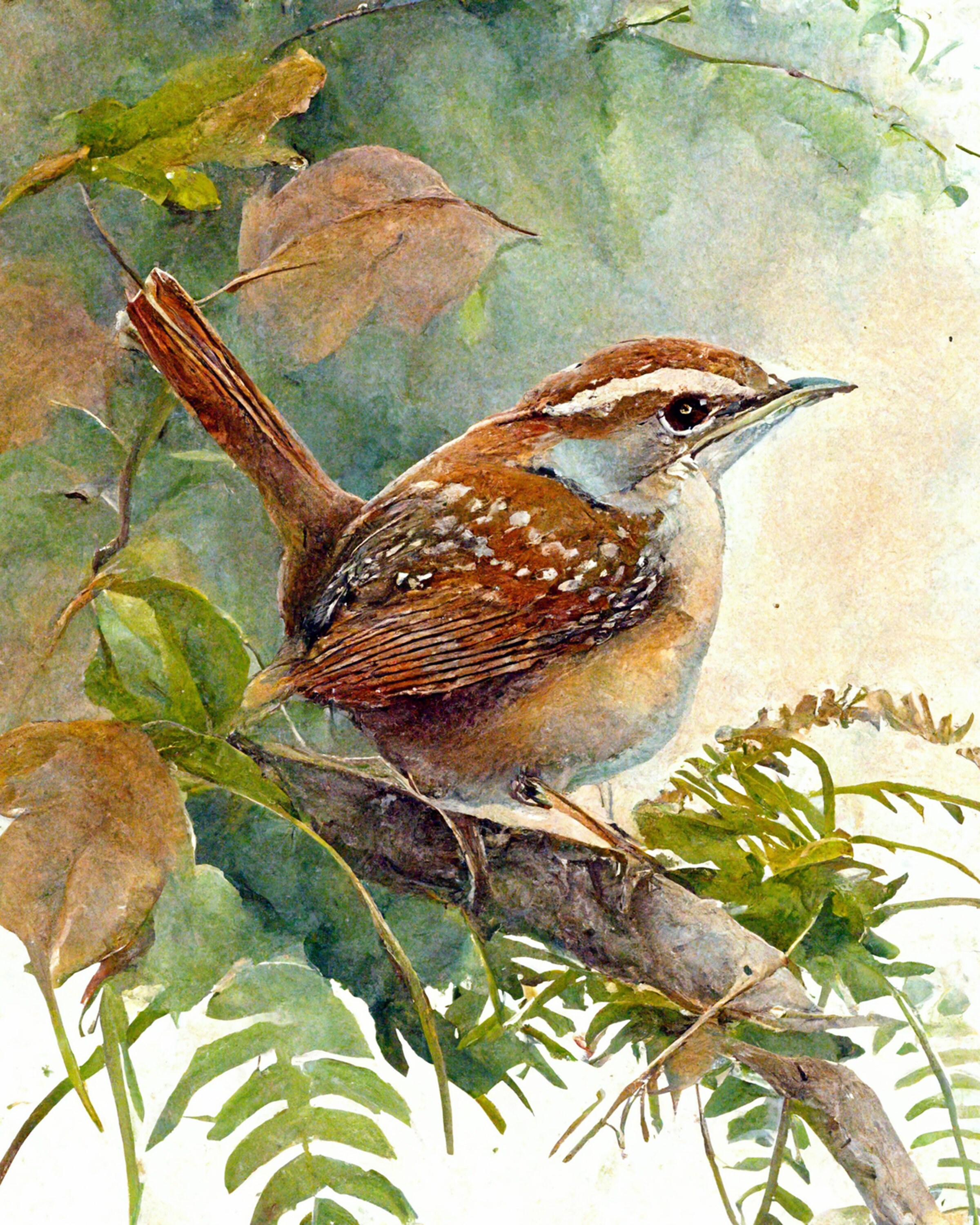 Carolina Wren Watercolor Print Minimalist Bird Art for Home Decor - Etsy
