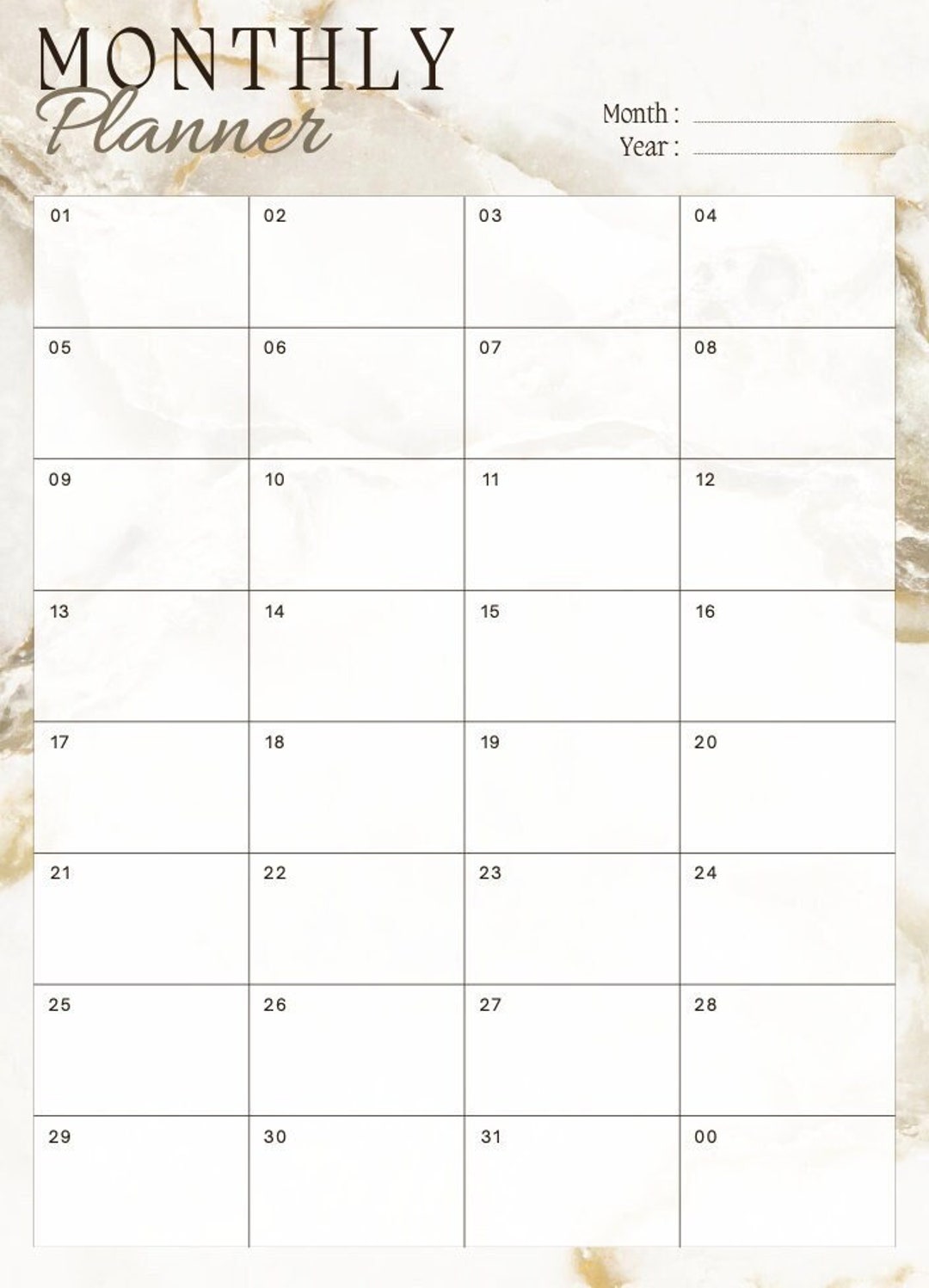 Digital Monthly Planner Printable - Etsy