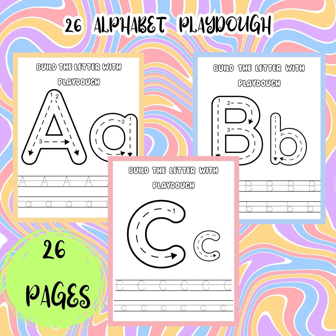 26 Alphabet Play Dough Mat Prints, Fine Motor Skills Activities ...