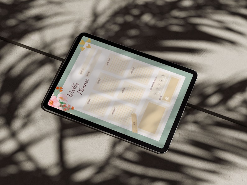 Undated Weekly iPad and Goodnotes Digital Planner Page, Goodnotes ...