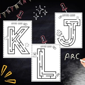 26 Alphabet Maze Fun, Preschool Learning Worksheets, Letter Tracing and ...