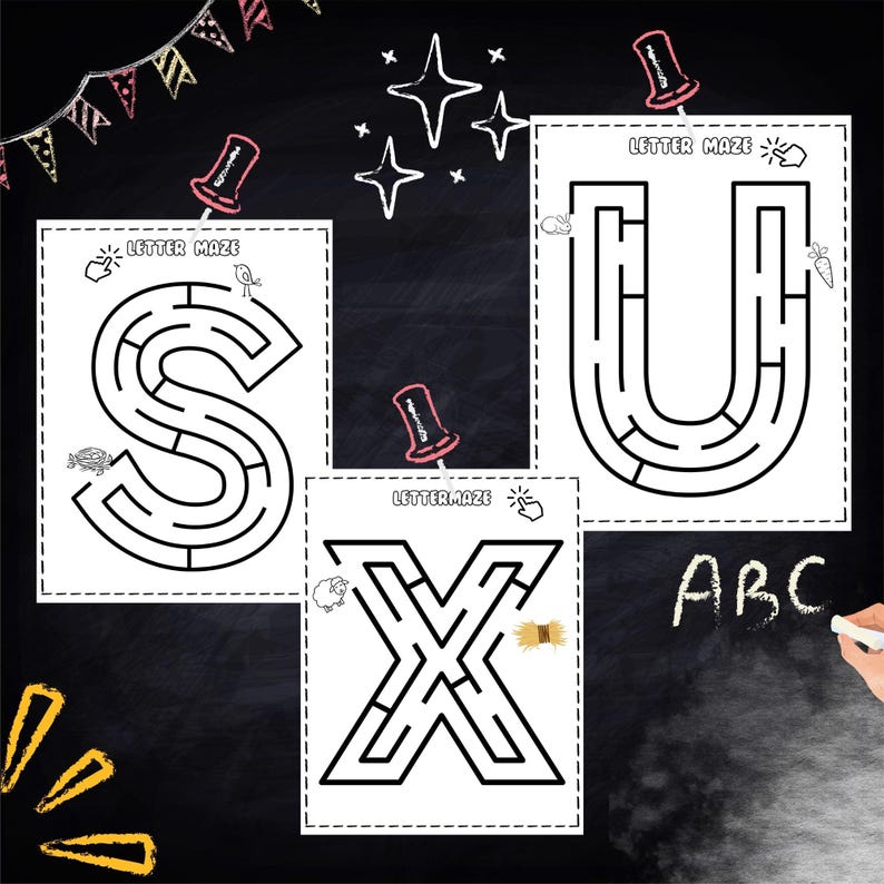 26 Alphabet Maze Fun, Preschool Learning Worksheets, Letter Tracing and ...