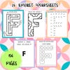 26 Alphabet Maze Fun, Preschool Learning Worksheets, Letter Tracing and ...