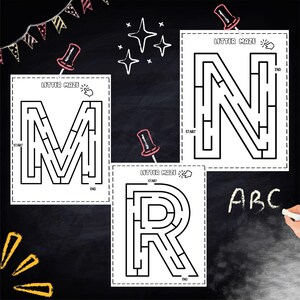 26 Alphabet Maze Fun, Preschool Learning Worksheets, Letter Tracing and ...