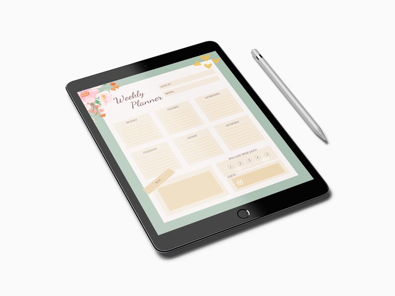 Undated Weekly iPad and Goodnotes Digital Planner Page, Goodnotes ...