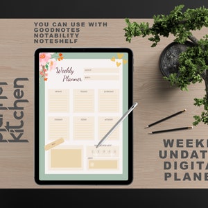 Undated Weekly iPad and Goodnotes Digital Planner Page, Goodnotes ...