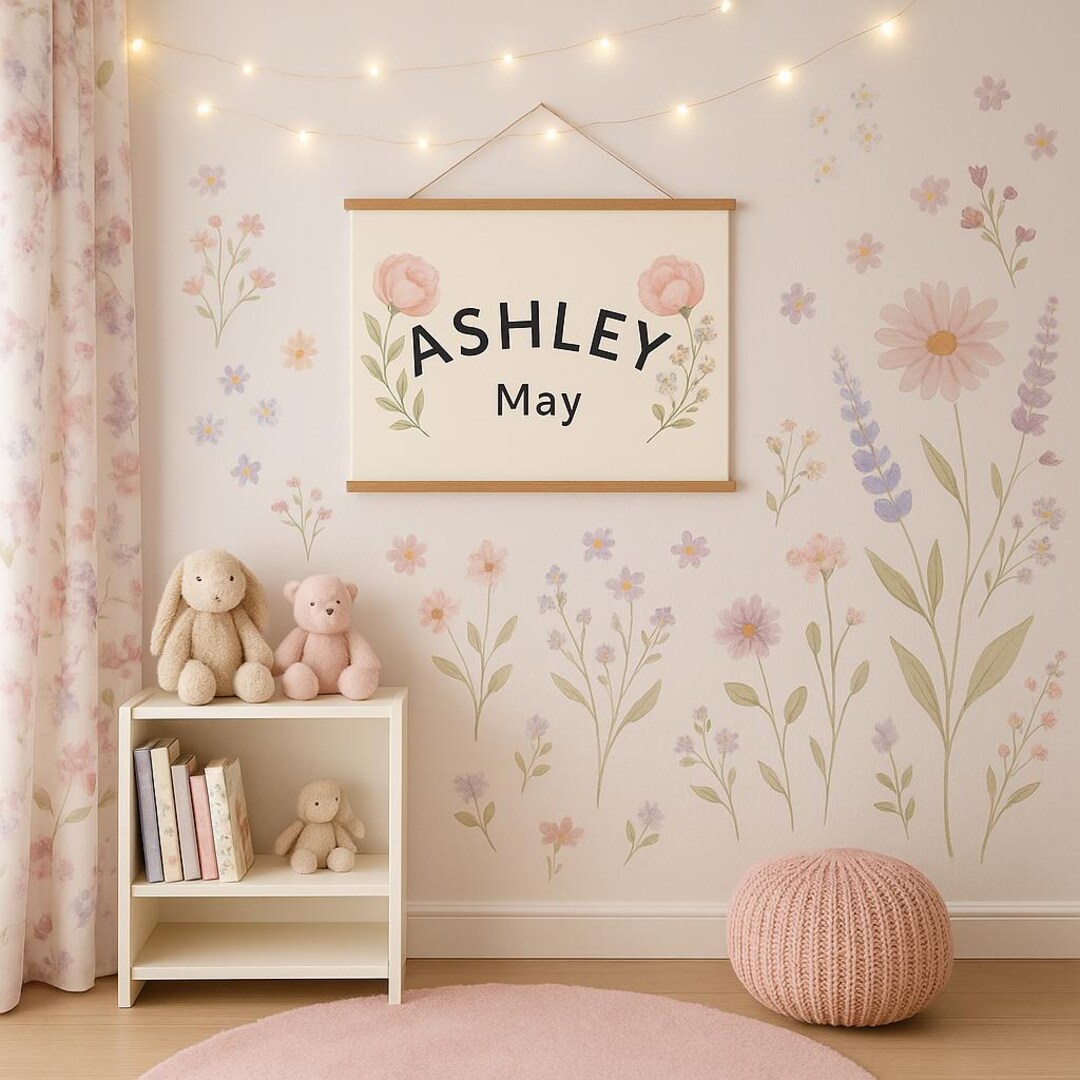 Custom Peony Flower Garden Name Sign Poster With Hanger | Perfect Girls ...