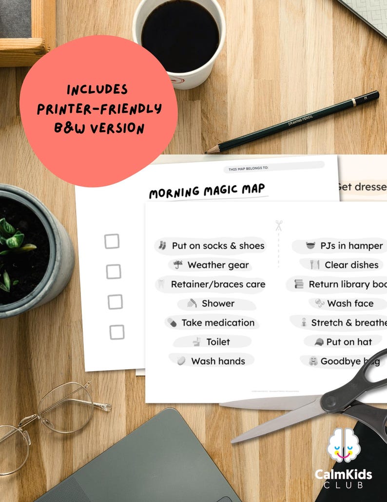 Morning Magical Map | Visual Routine Chart for Kids | Morning Checklist ...