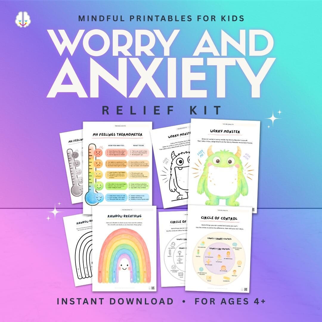 Worry & Anxiety Relief Kit Bundle | Kids Anxiety Coping Skills ...