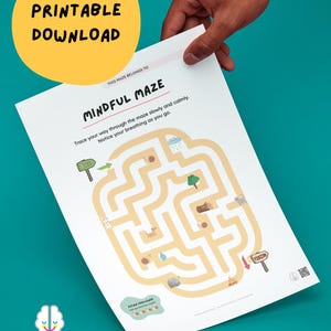 Mindful Maze Printable for Kids: Calm-down Activity, Anxiety Relief ...