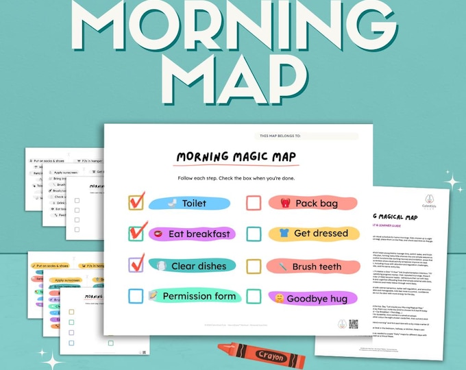 Morning Routine Chart for Kids (autism & ADHD Friendly) Before School ...