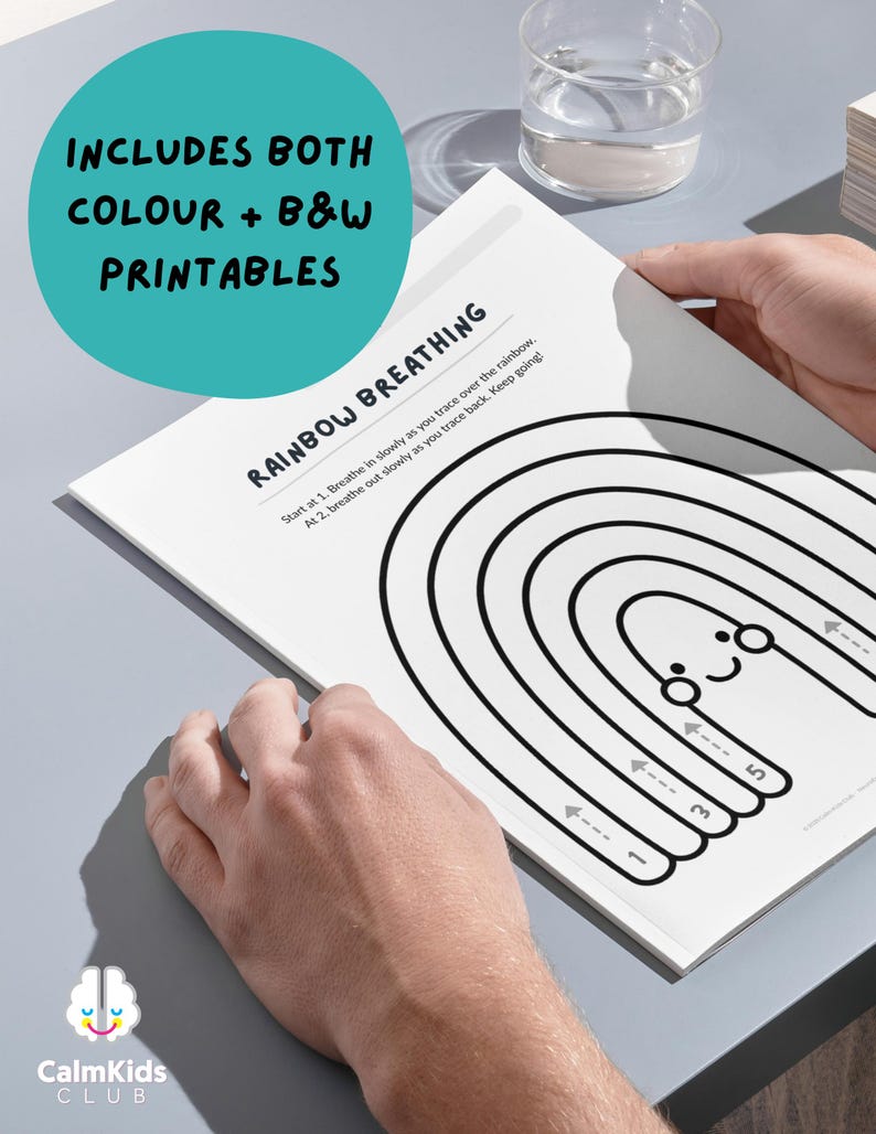 Rainbow Breathing for Kids | Calm Down Corner Mindfulness Poster | Deep ...