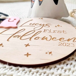 First Halloween Baby Wooden Sign, Personalized Halloween Gift - Etsy