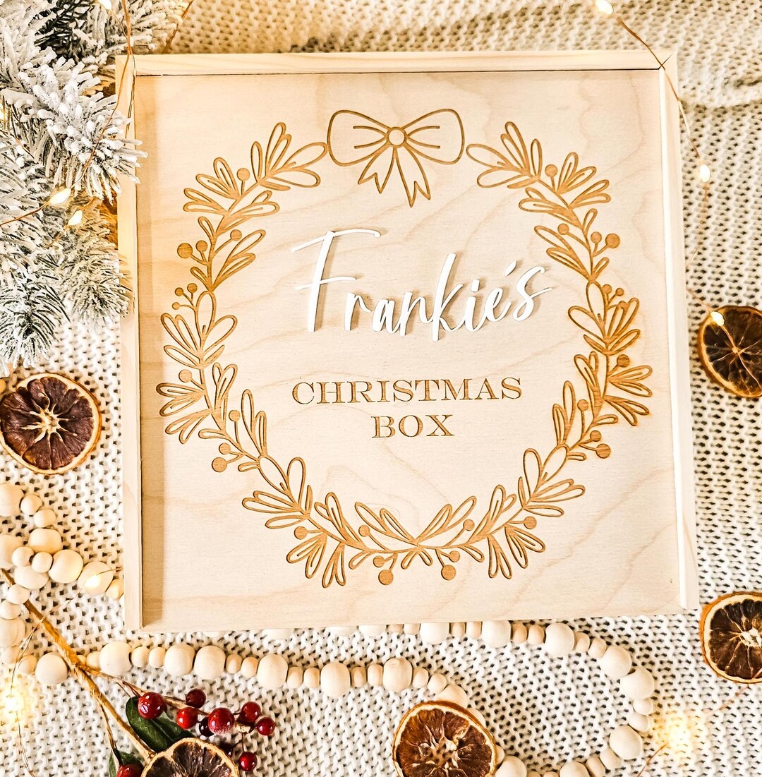 Personalized Wooden Christmas Eve Box, Engraved Xmas Keepsake - Etsy