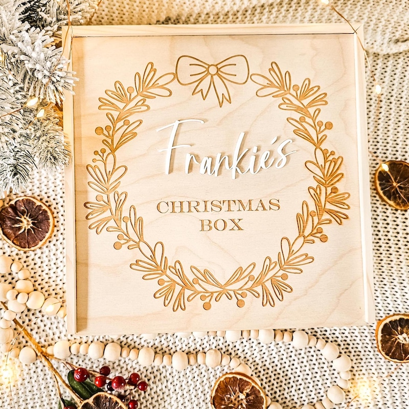 Wooden Christmas Box - Etsy UK